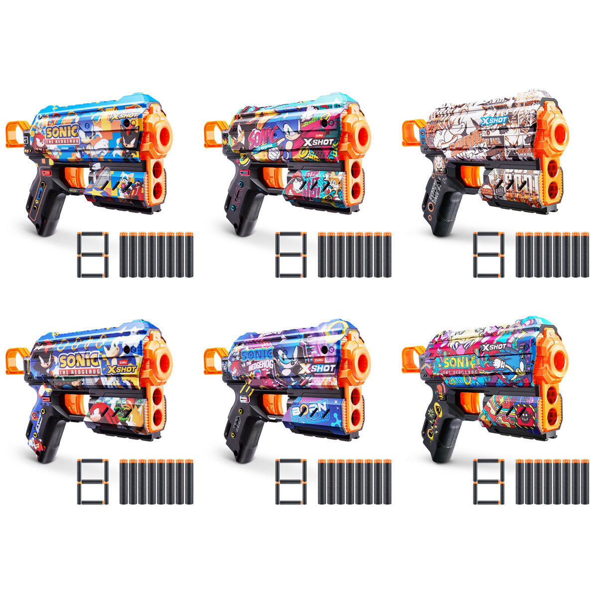XSHOT Skins Flux Sonic The Hedgehog Blaster by ZURU (Styles Vary) – The ...