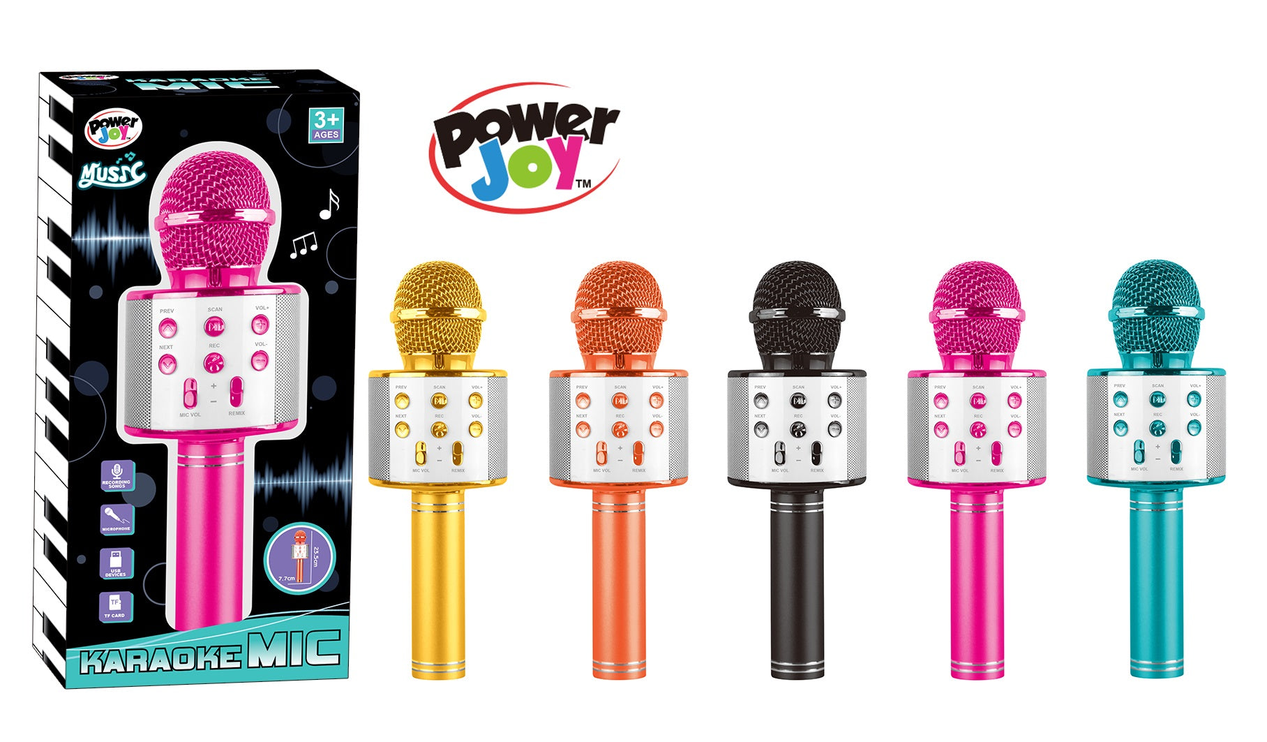Power Joy - Battery Operated Karaoke Microphone (Color Vary - One Supp ...