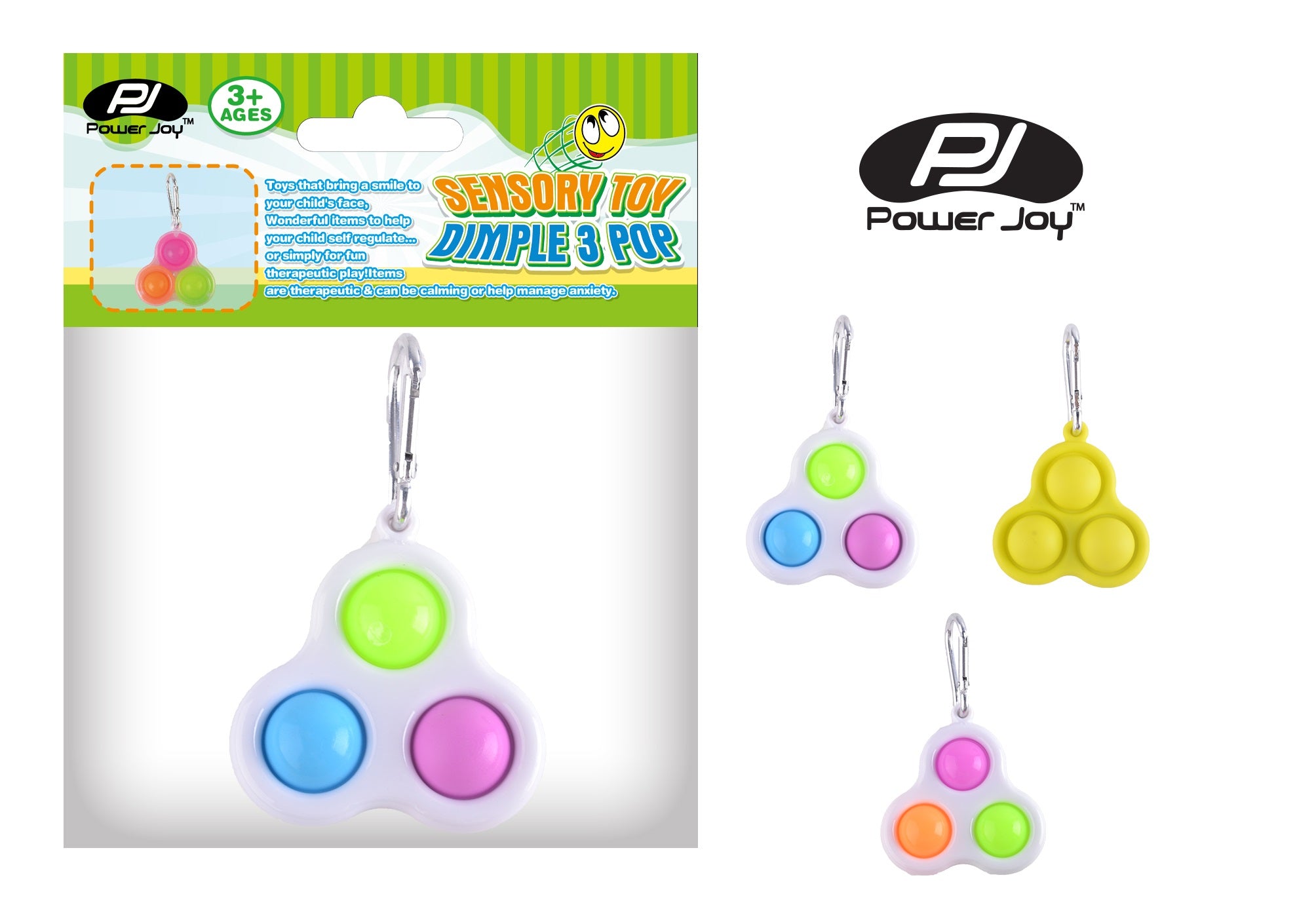 Fidget Toy Dimple 3 Pop Keychain (Styles Vary - One Supplied) – The ...